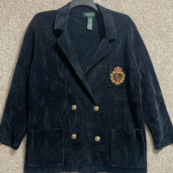 Lauren Ralph Lauren | Jackets & Coats | Lauren Ralph Lauren Womens Black Corduroy Doublebreasted ...